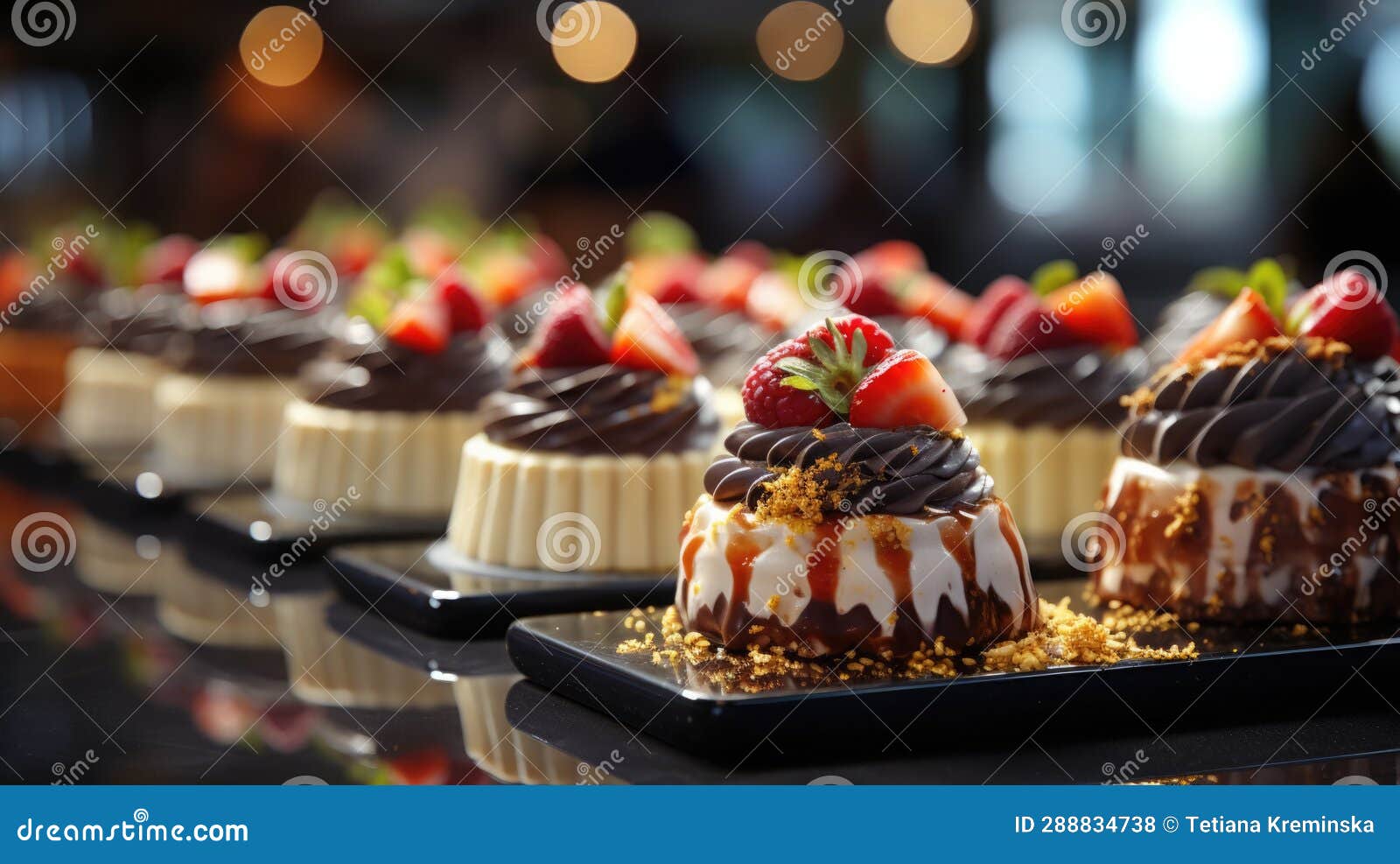 A Close-up Capture of an Array of Exquisite Desserts on Display ...