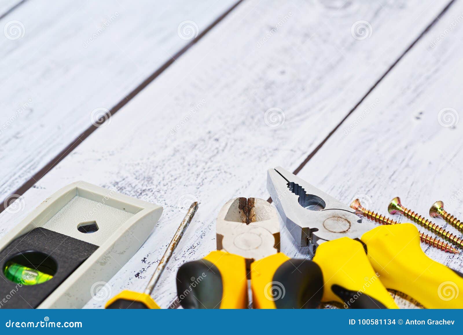 Close-up Captured Construction Tools Set Stock Photo - Image of ...