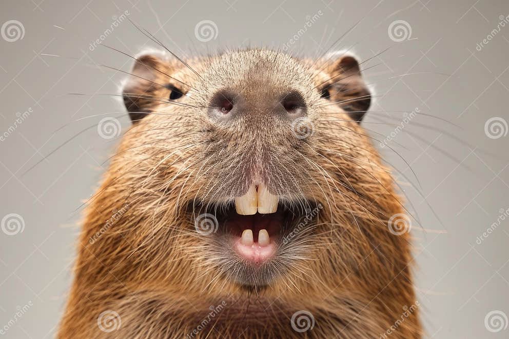 Close-Up Capybara with Visible Teeth and Whiskers Stock Photo - Image ...