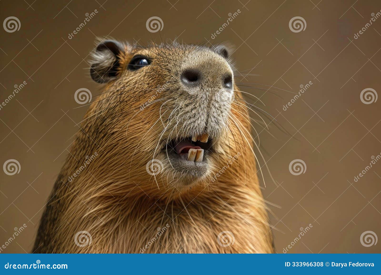 Close-Up Capybara with Visible Teeth and Whiskers Stock Photo - Image ...