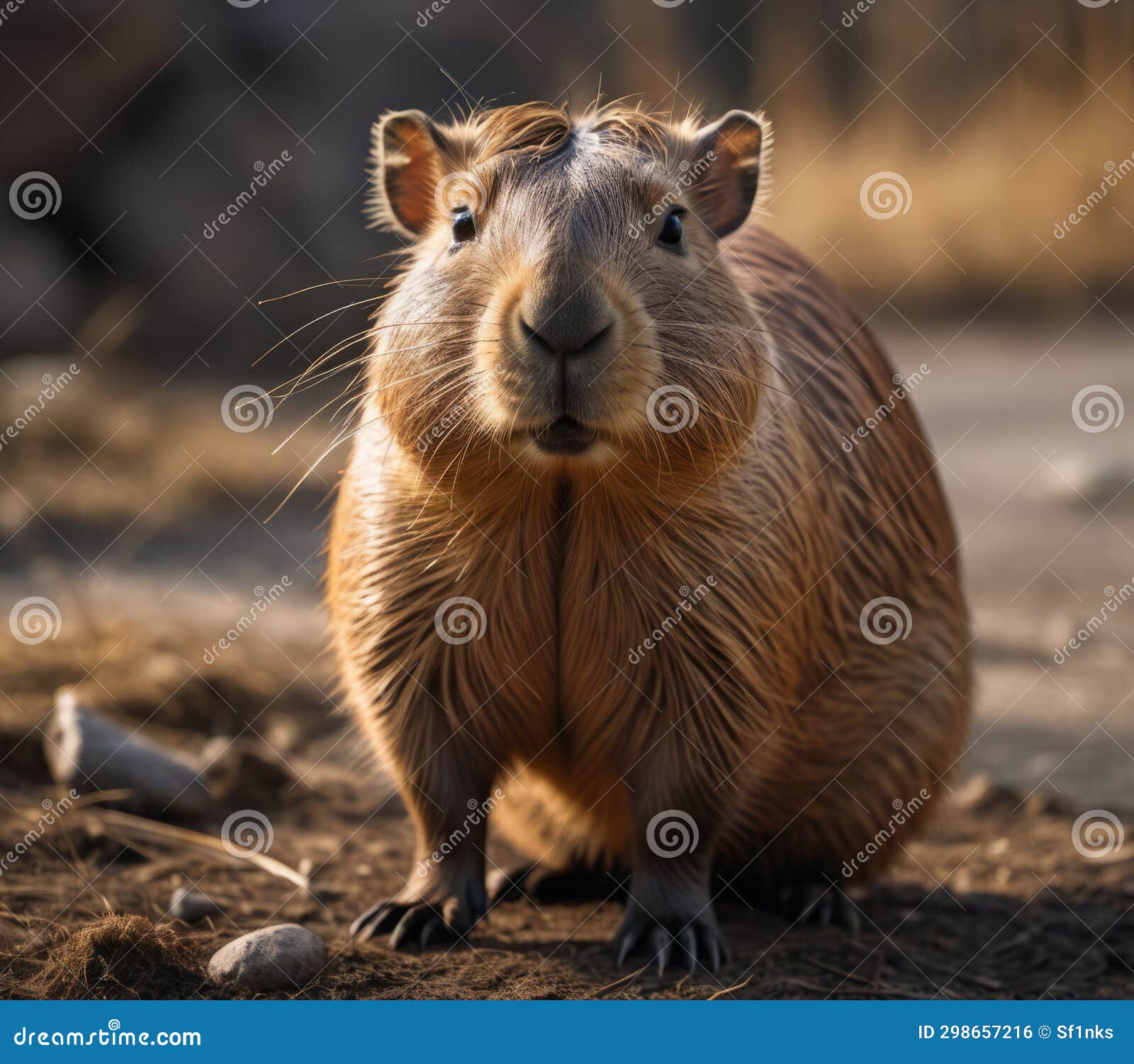 Close-up of a Capybara in the Wild, Looking Directly at the Camera ...