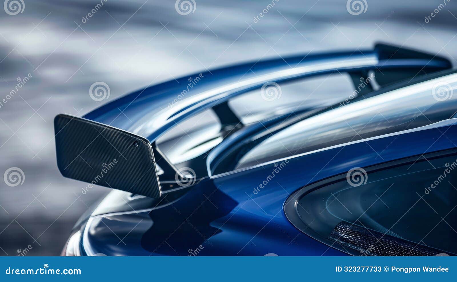 A Close-up of a Car Aerodynamic Spoiler and Rear Wing Stock ...