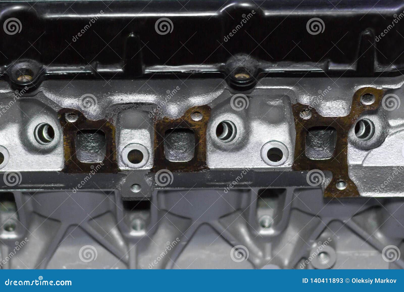 Close-up Car Engine Sectional View Stock Image - Image of combustion ...