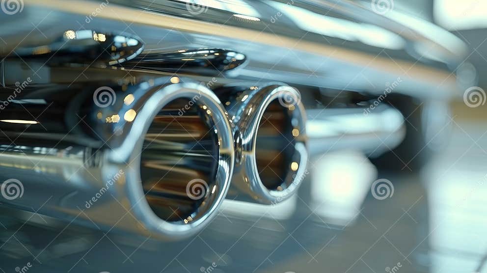 Close-up of a Car Exhaust System. Stock Image - Image of technology ...