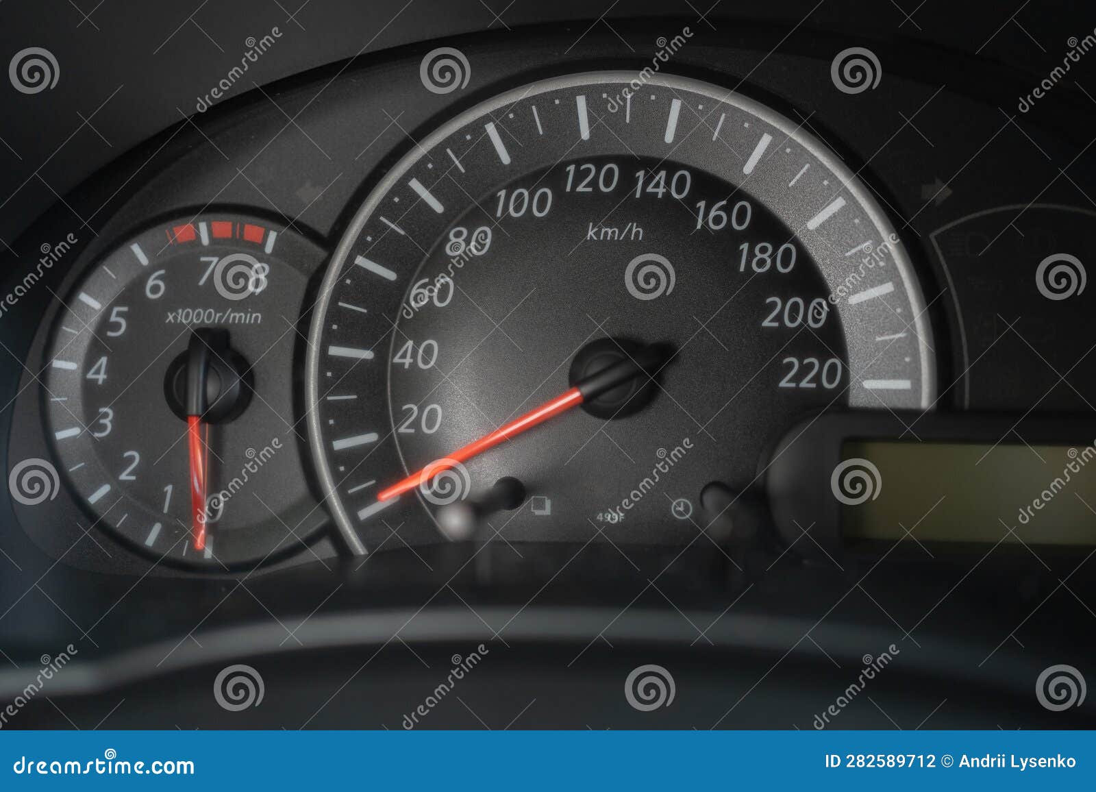 Close-up of Car Instrument Panel, Modern Automobile Control Panel Speed ...