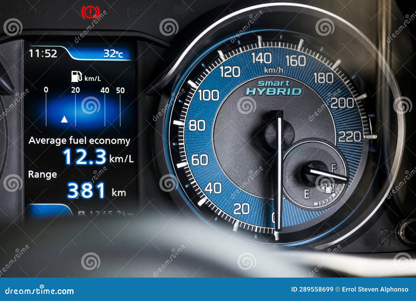 Car Interior Close-up – Dashboard Speedometer Stock Image - Image of ...
