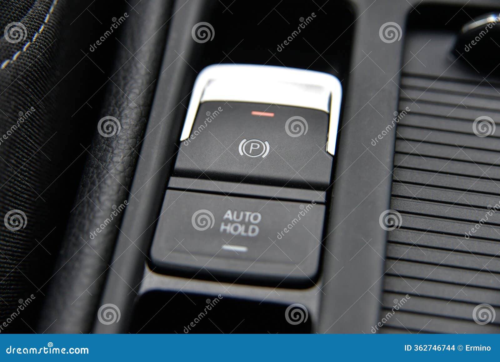 Close Up of Car S Electronic Parking Brake and Auto Hold Buttons Stock ...