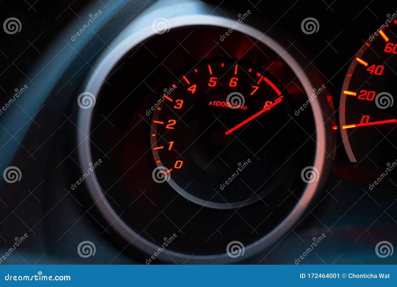 Close Up of Car Speedometer with the Needle Pointing at 1 Krpm Stock ... Close Up of Car Speedometer with the Needle Pointing at 1 Krpm Stock ...