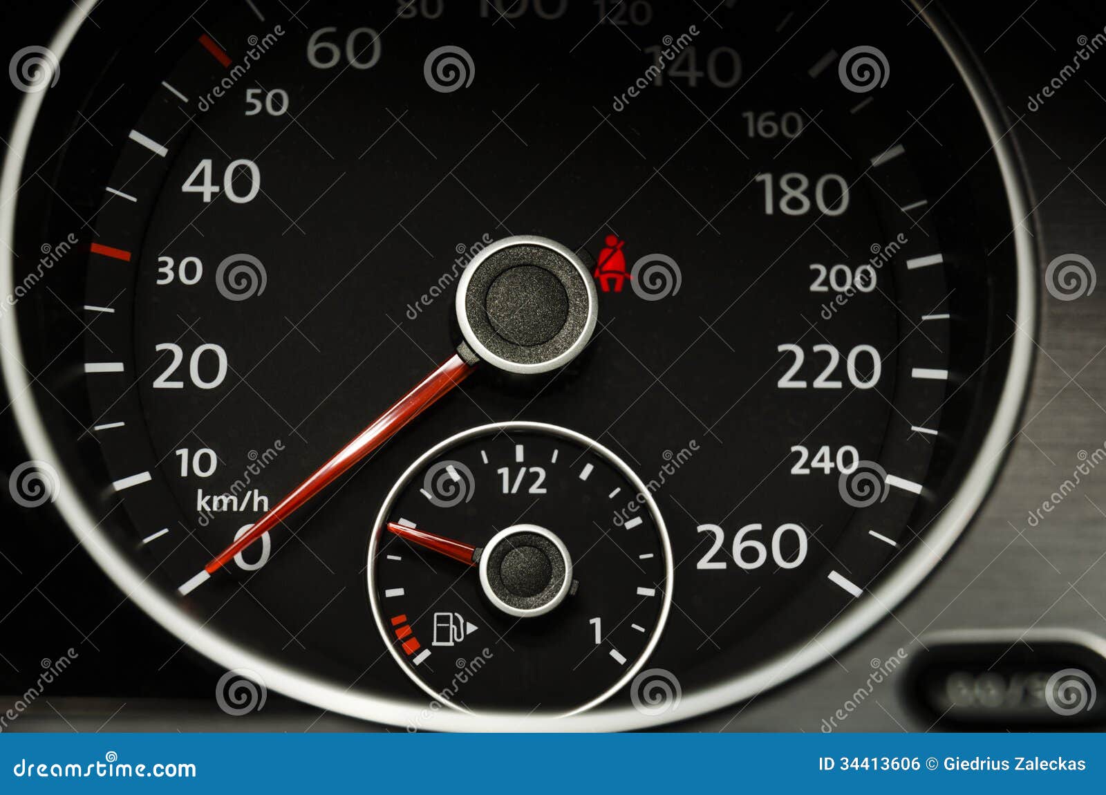 Close Up of a Car Speedometer Stock Photo - Image of gauge, fuel: 34413606