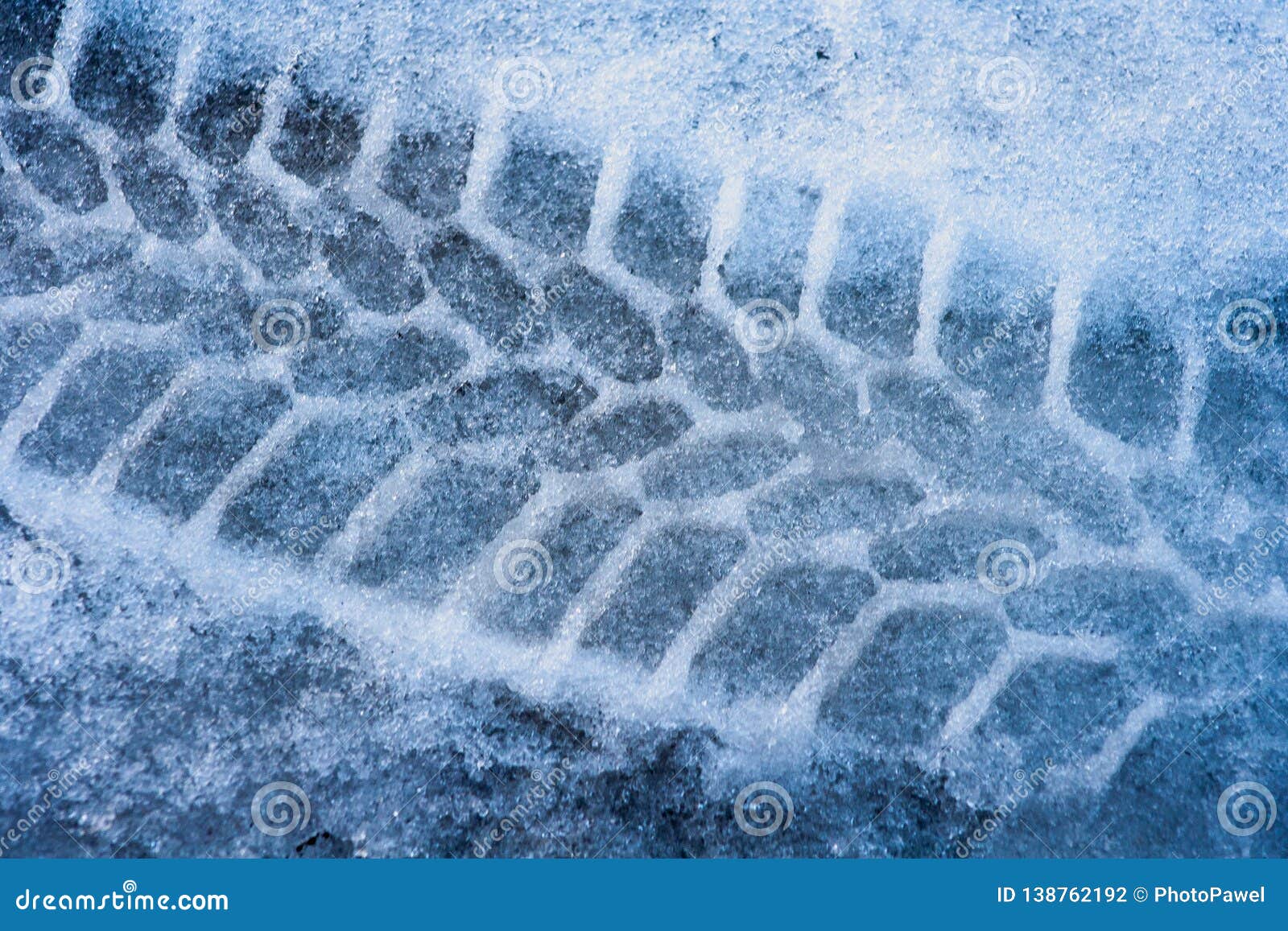 Close-up Car Tire Tracks in the Snow Stock Photo - Image of texture ...