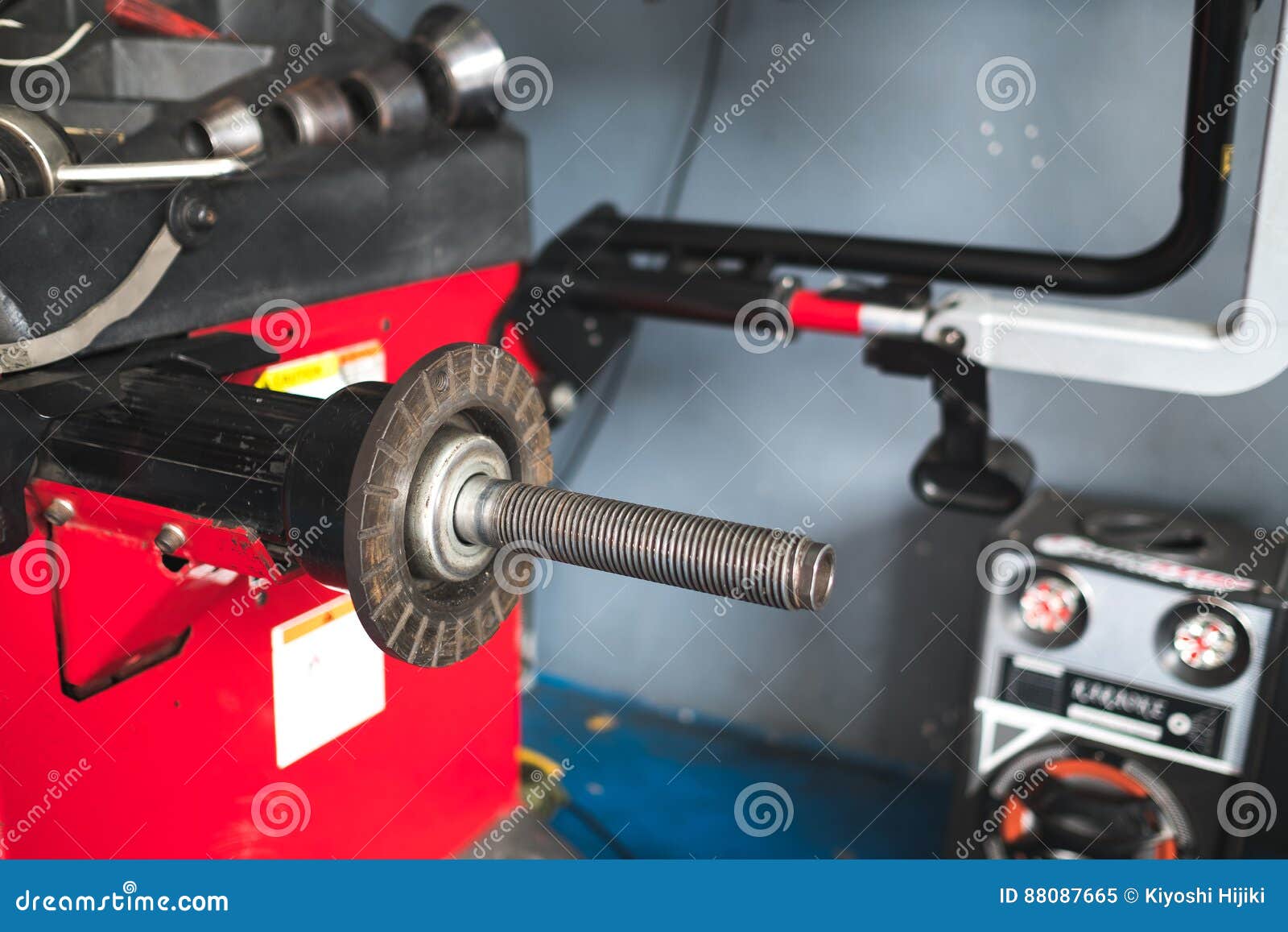 Close Up Car Wheel Balancing Machine Stock Image - Image of operation ...