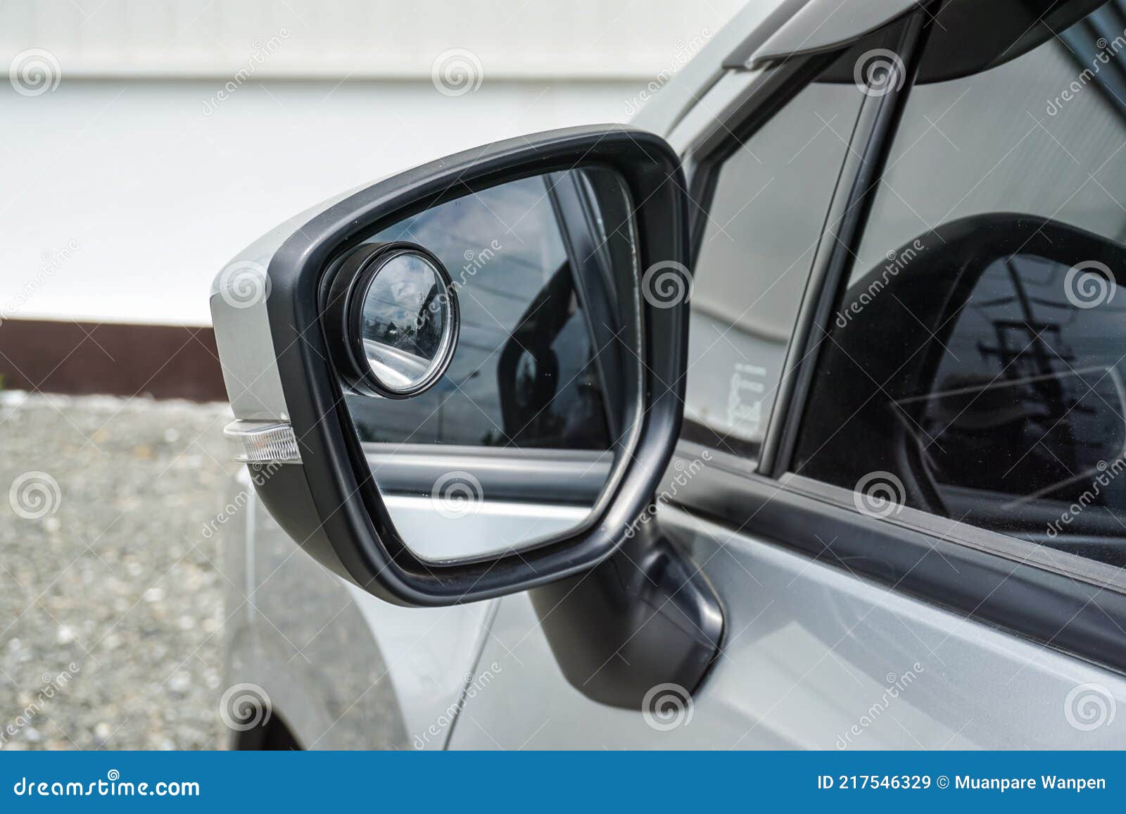 Close Up Car Wing Mirror on a Silver Car. Stock Image - Image of ...