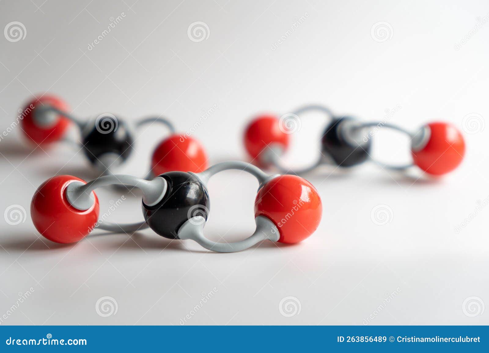 Close-up Carbon Dioxide Molecule with Two Others Carbon Dioxide at the ...