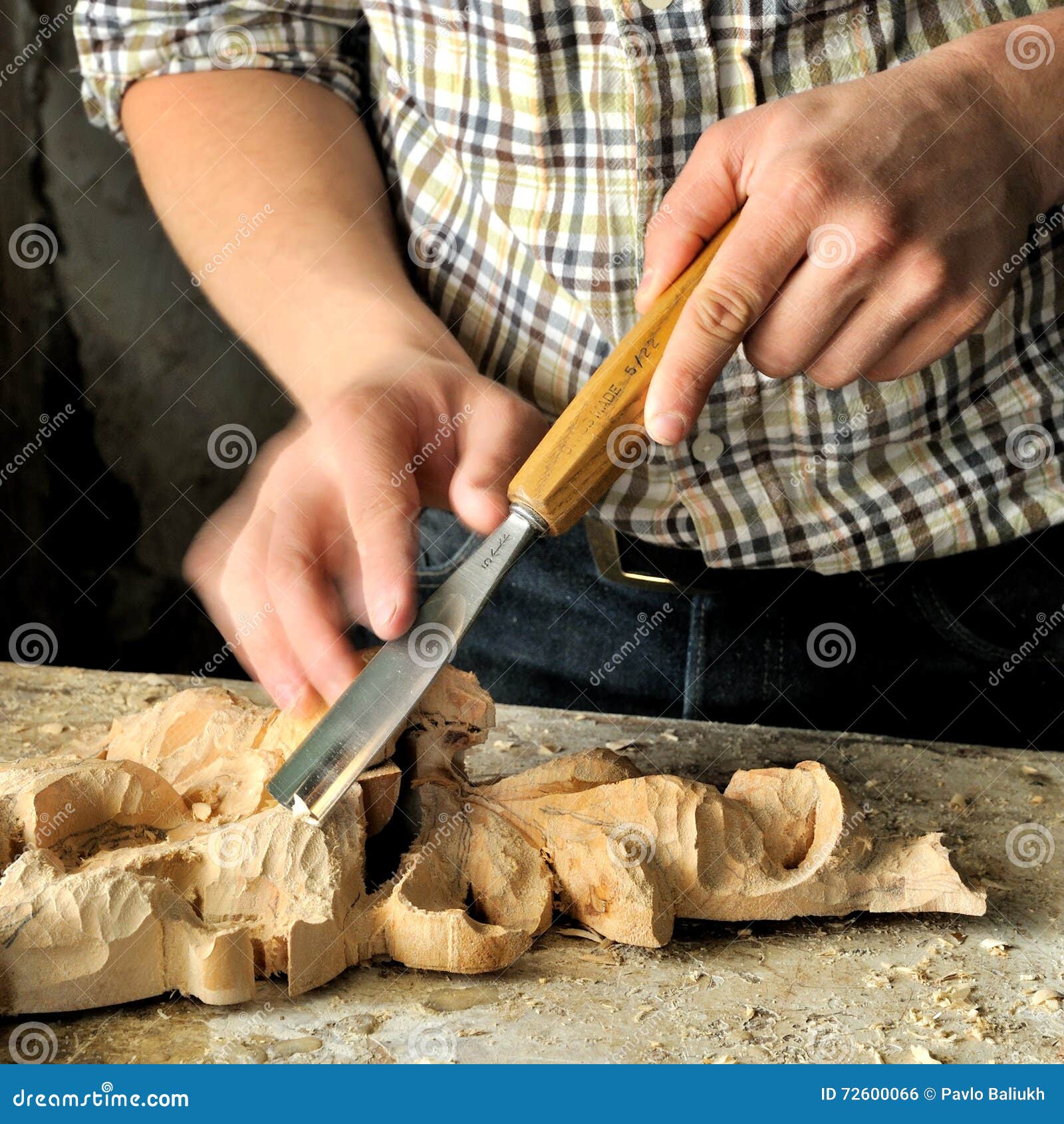 Close Up of Carpenter S Hands Working with Cutter Stock Photo - Image ...