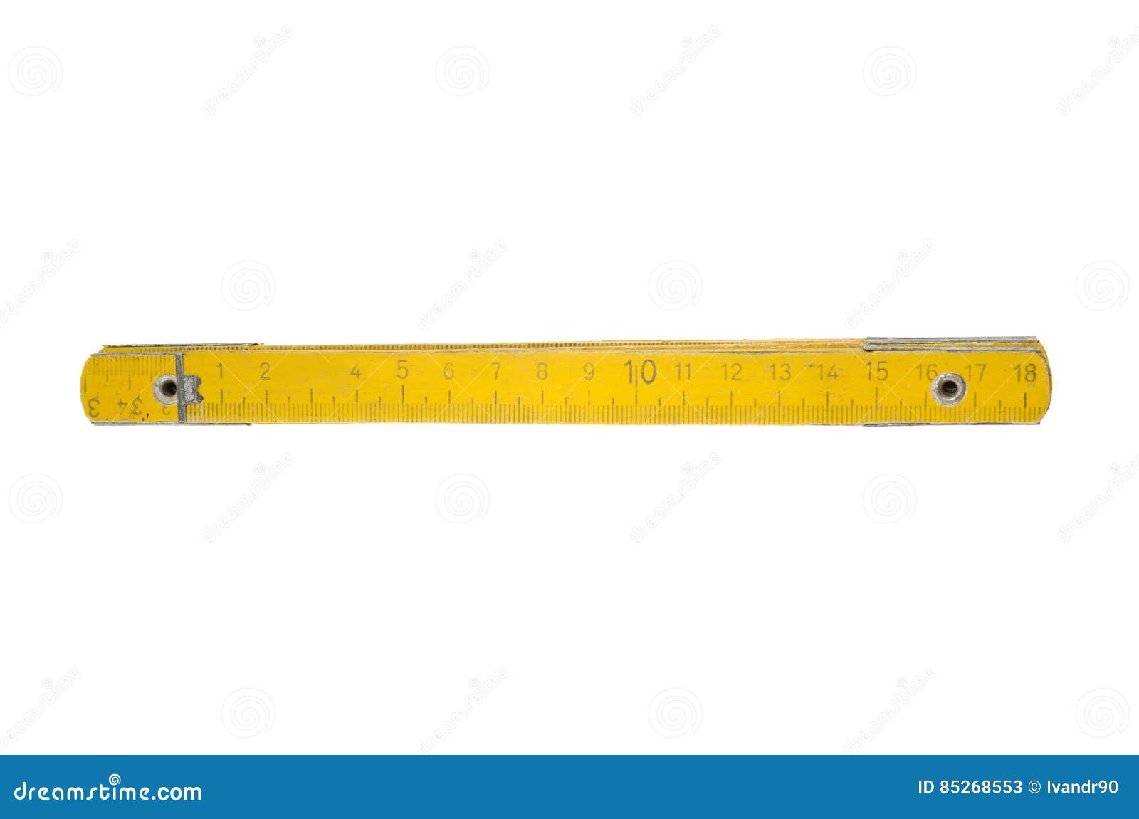 Close Up of a Carpentry Ruler on White Background Stock Image - Image ...