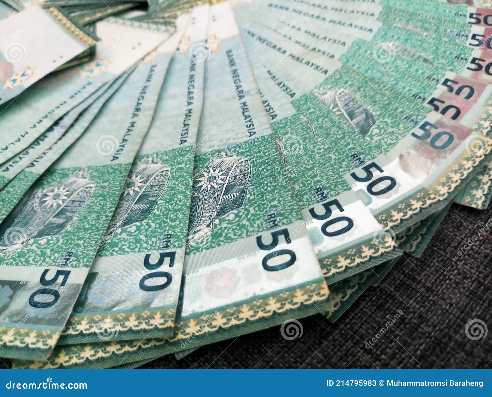 Close Up of Cash Ringgit Malaysia on the Sofa. Stock Image - Image of ...