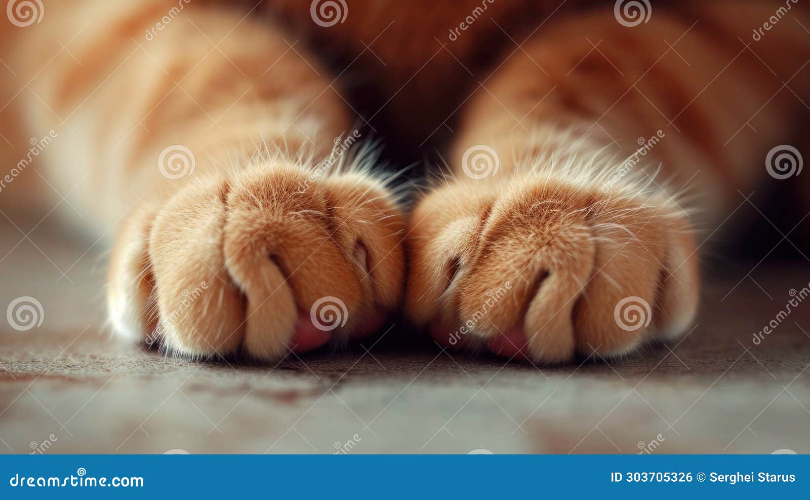 A Close Up of a Cat S Paws and Claws on the Floor, AI Stock Photo ...