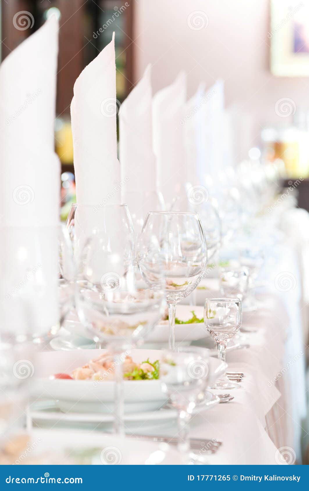 Close-up Catering Table Set Stock Image - Image of interior, decor ...