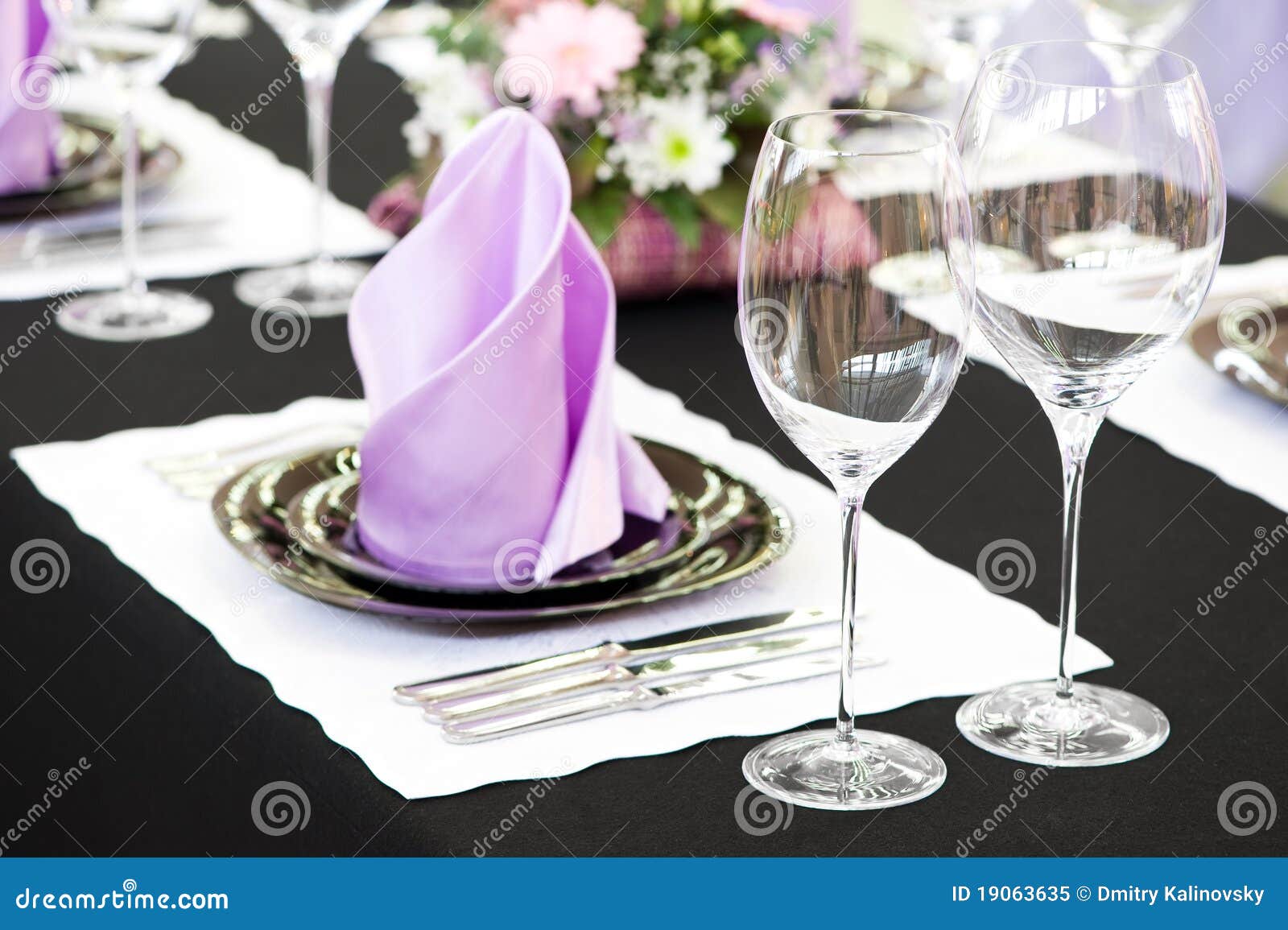 Close-up Catering Table Set Stock Image - Image of knife, cutlery: 19063635