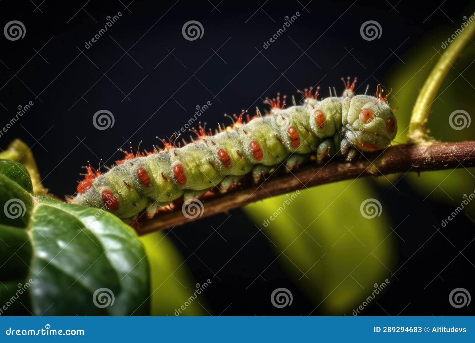 Caterpillar Eating Leaves Spectacular Close-up Photography ...