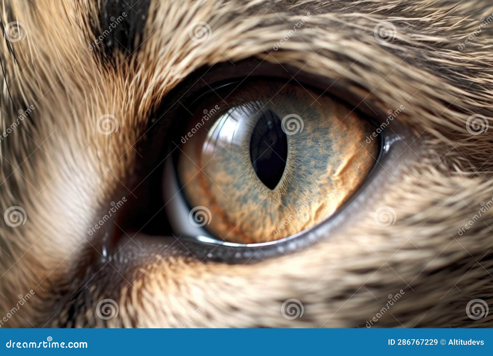 Close-up of a Cats Eye, Focused on a Tiny Mouse in the Distance Stock ...