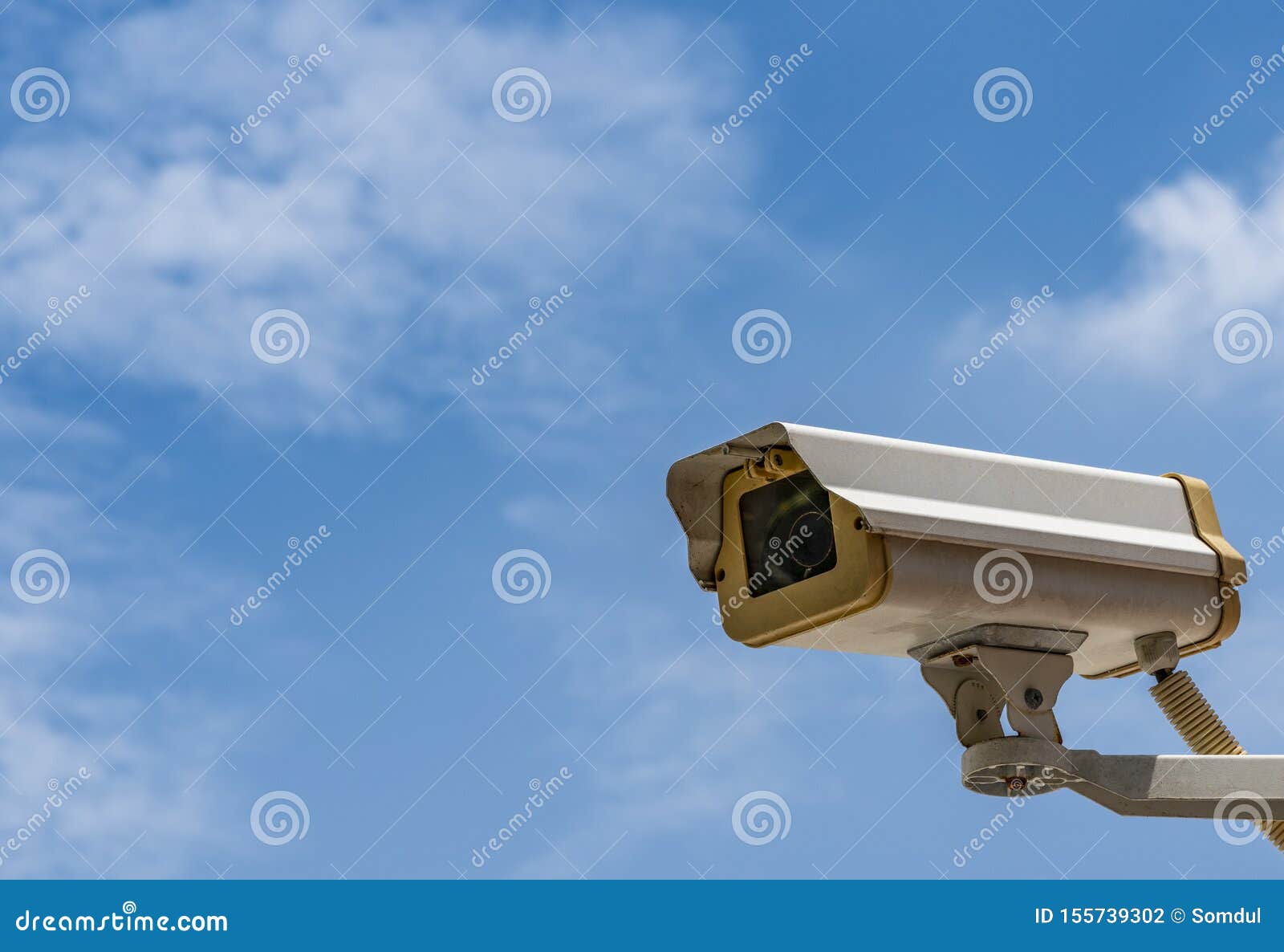 Close up CCTV and blue sky stock photo. Image of monitor - 155739302