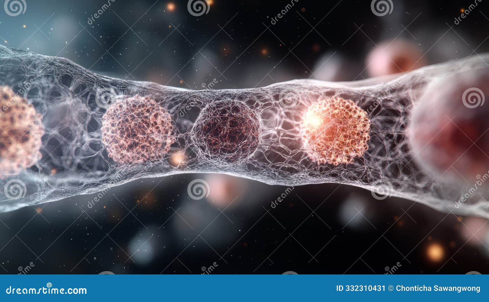 Close-up of a Cell Dividing, Showing the Intricate Structure and ...