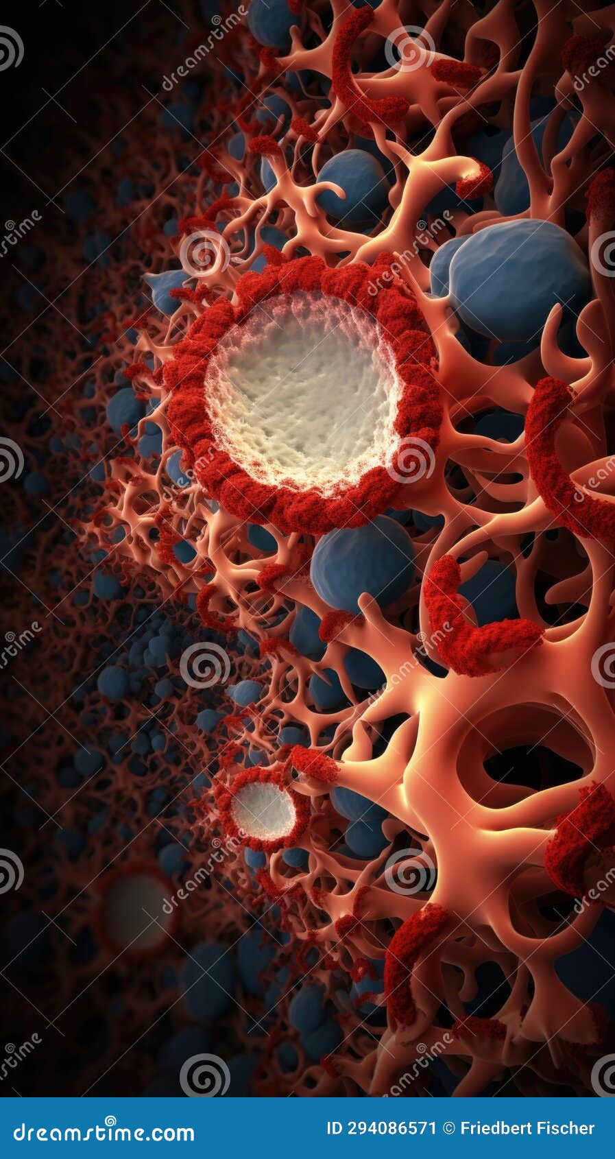A Close Up of a Cell with a Red Circle Stock Illustration ...