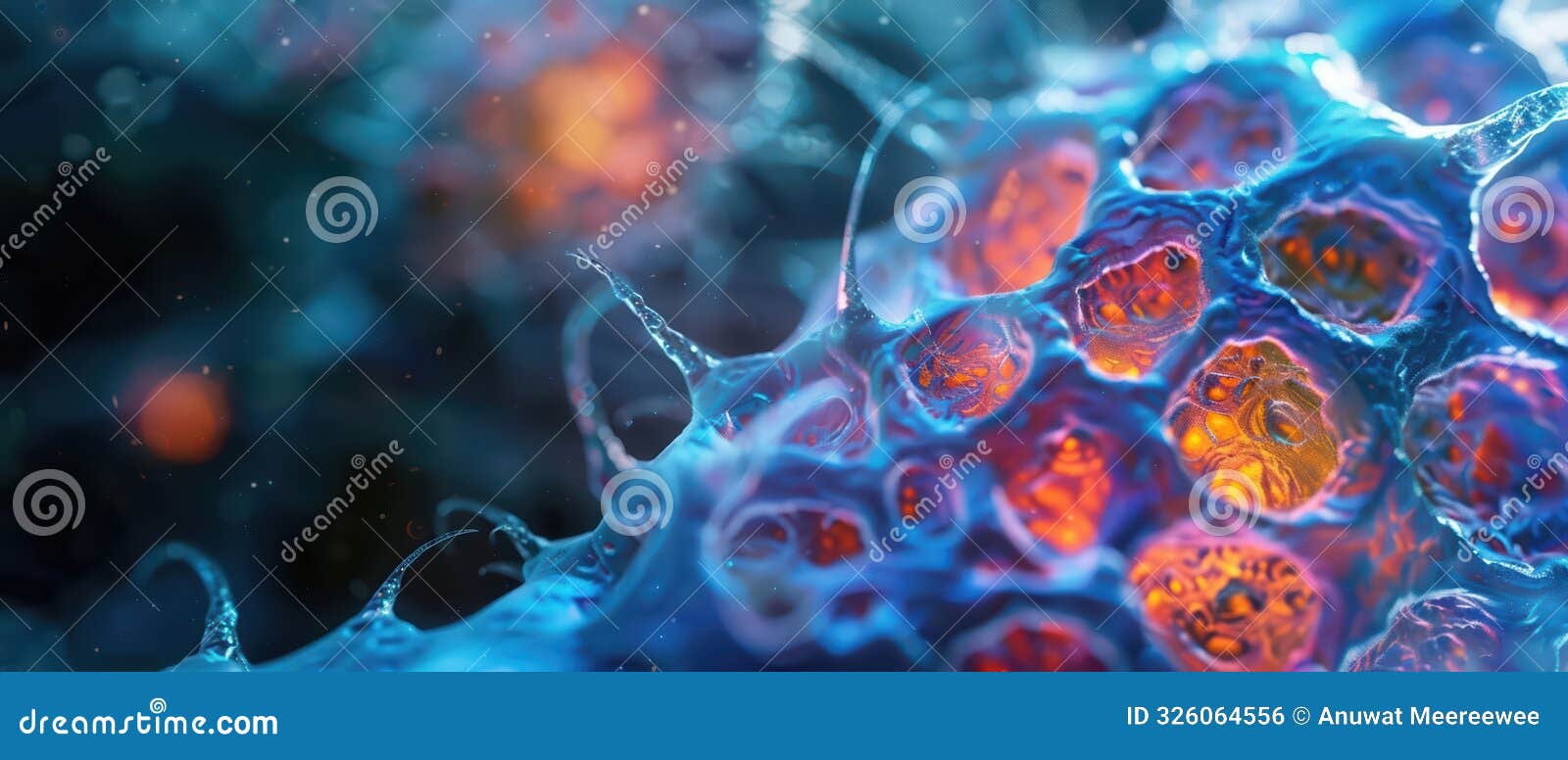 Close-up of Cell Structure Under Microscope, Bright Colors, High Detail ...