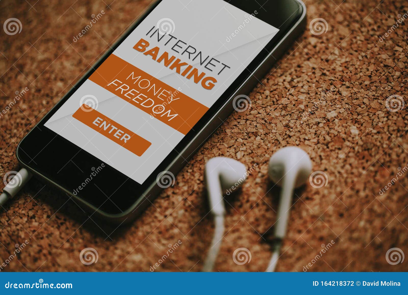 Close Up of Cellphone with Internet Banking App in the Screen Stock ...