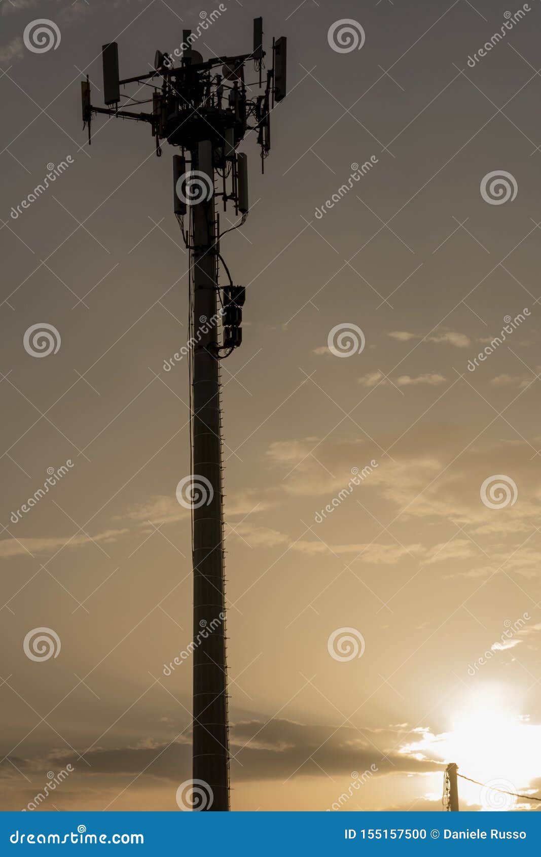 Close Up of Cellphone Tower at Sunset Stock Photo - Image of phone ...