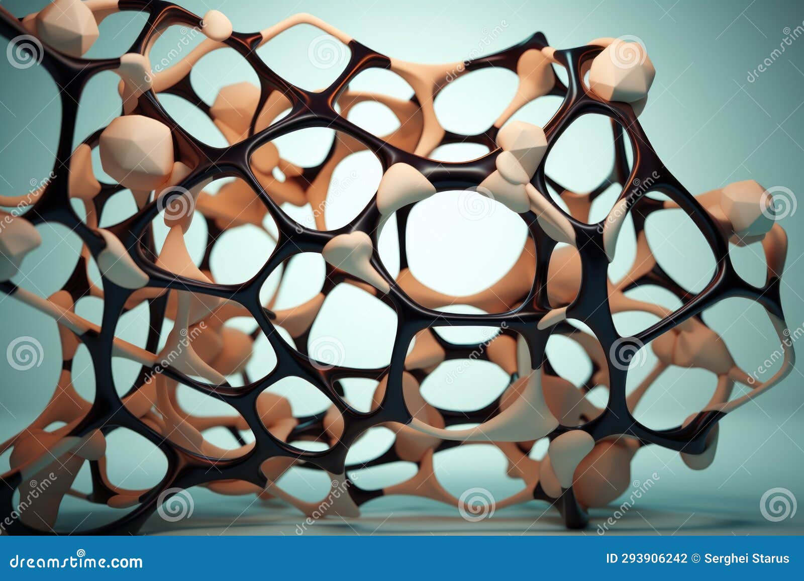 A Close Up of a Cellular Sculpture Structure, AI Stock Illustration ...