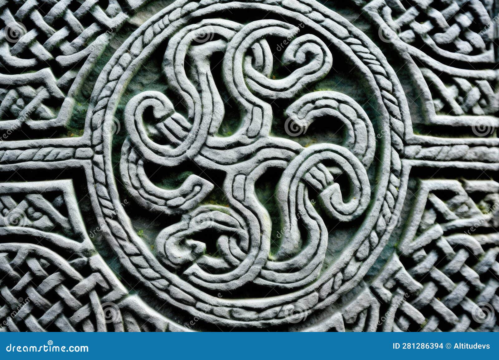 Close-up of Celtic Knot Patterns on a Stone Stock Illustration ...