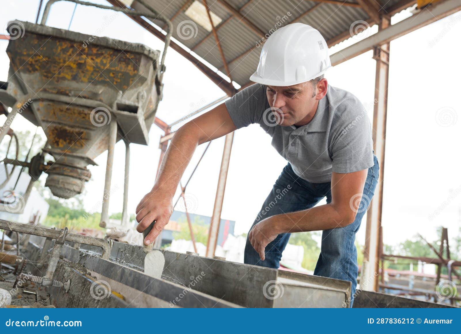 Close Up Cement Manufacturing Worker Stock Photo - Image of pipe, labor ...