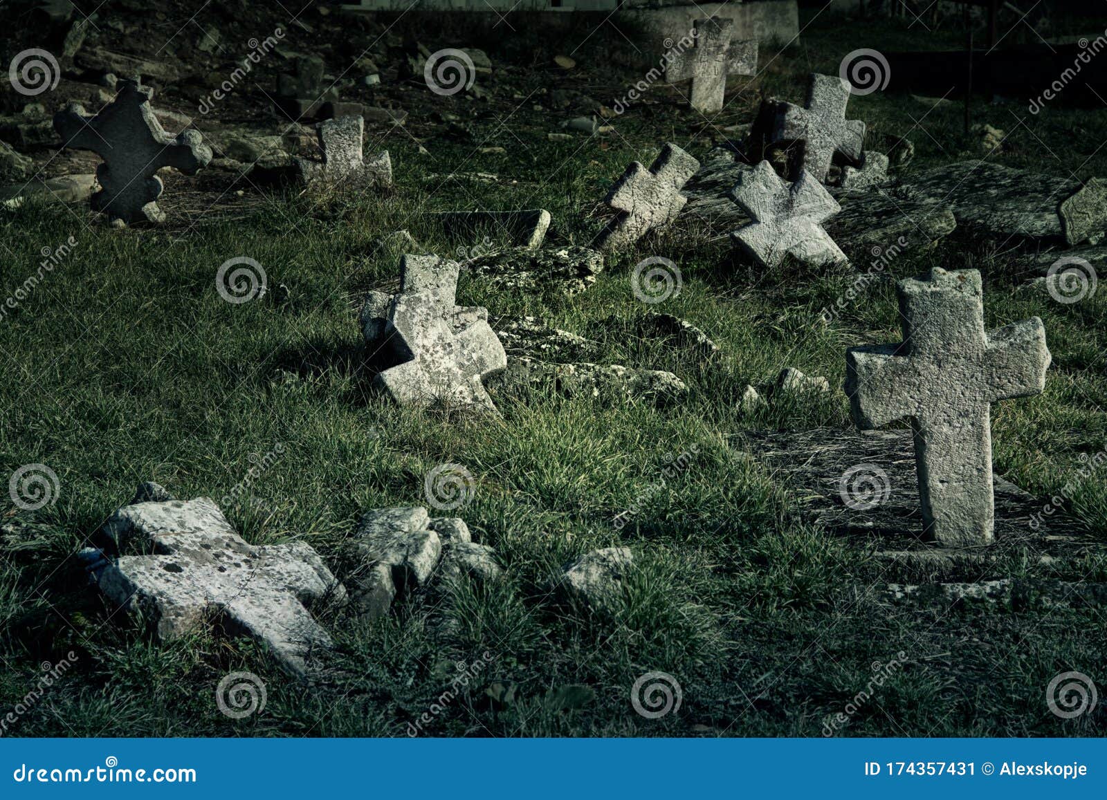 Cemetery stock image. Image of evil, dramatic, tomb - 174357431