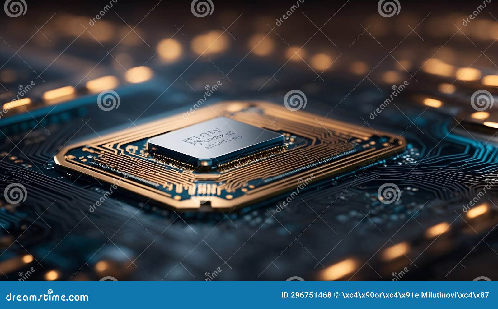Close Up of Central Computer Processors CPU. Motherboard Digital Chip ...
