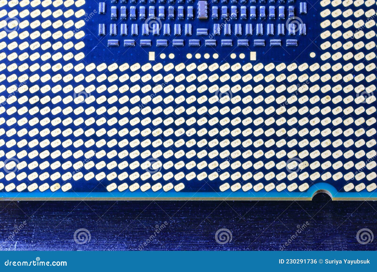Close Up of Central Processing Unit or CPU or Microprocessor. Golden ...