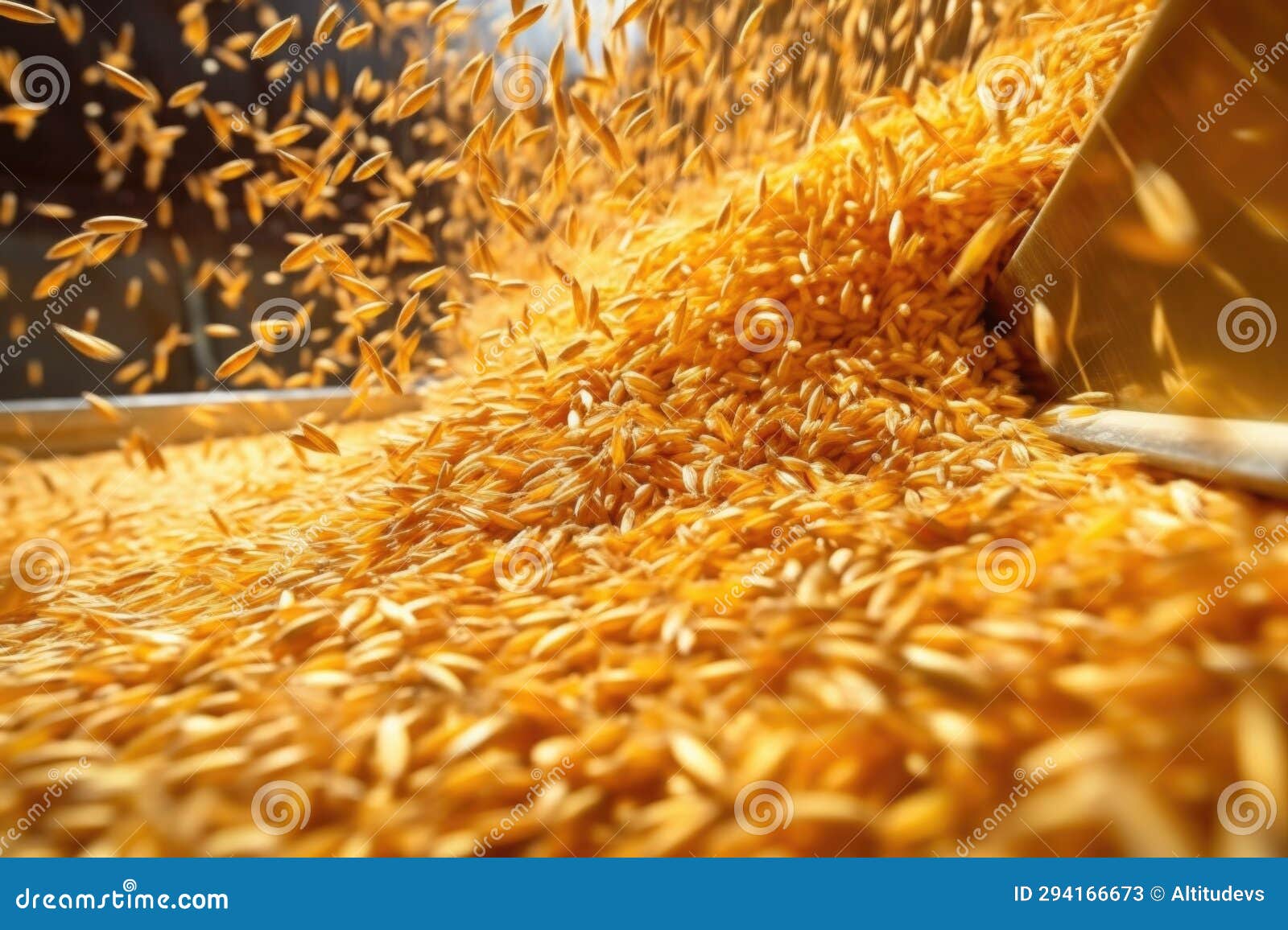 Close-up of Cereal Grains Falling from a Chute Stock Illustration ...
