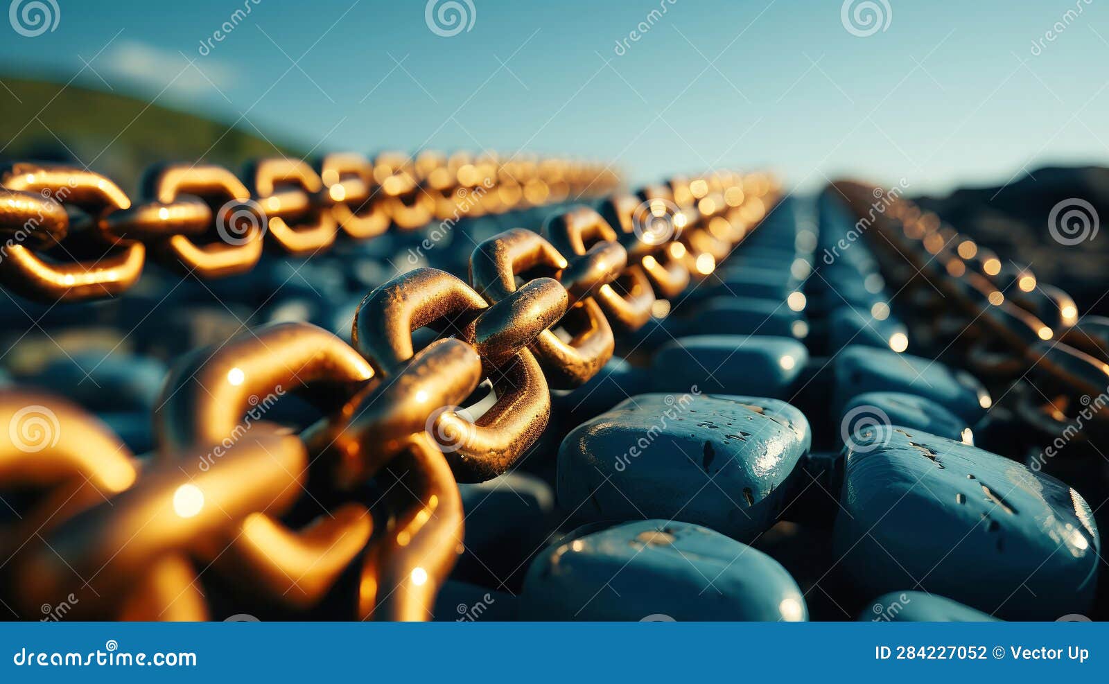 A Close Up of a Chain. Generative AI. Stock Illustration - Illustration ...