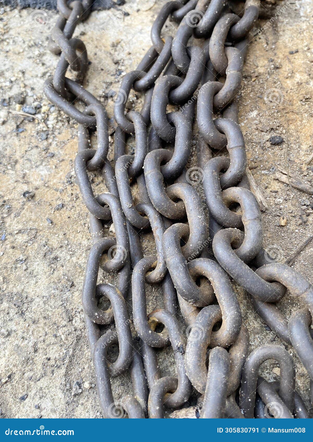 A Chain Laying on the Ground Stock Image - Image of industry, iron ...