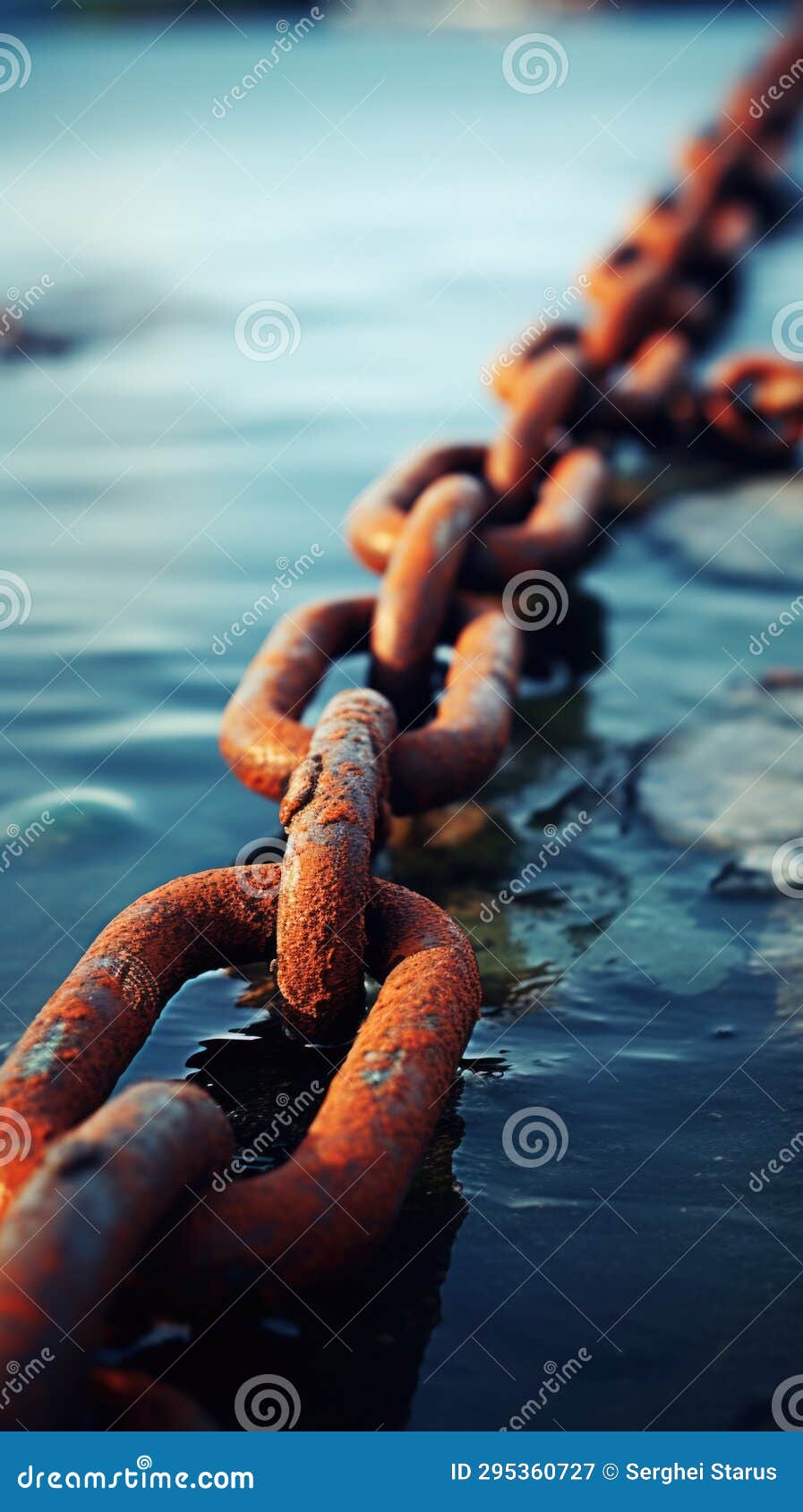 A Close Up of a Chain in the Water, AI Stock Image - Image of dock ...