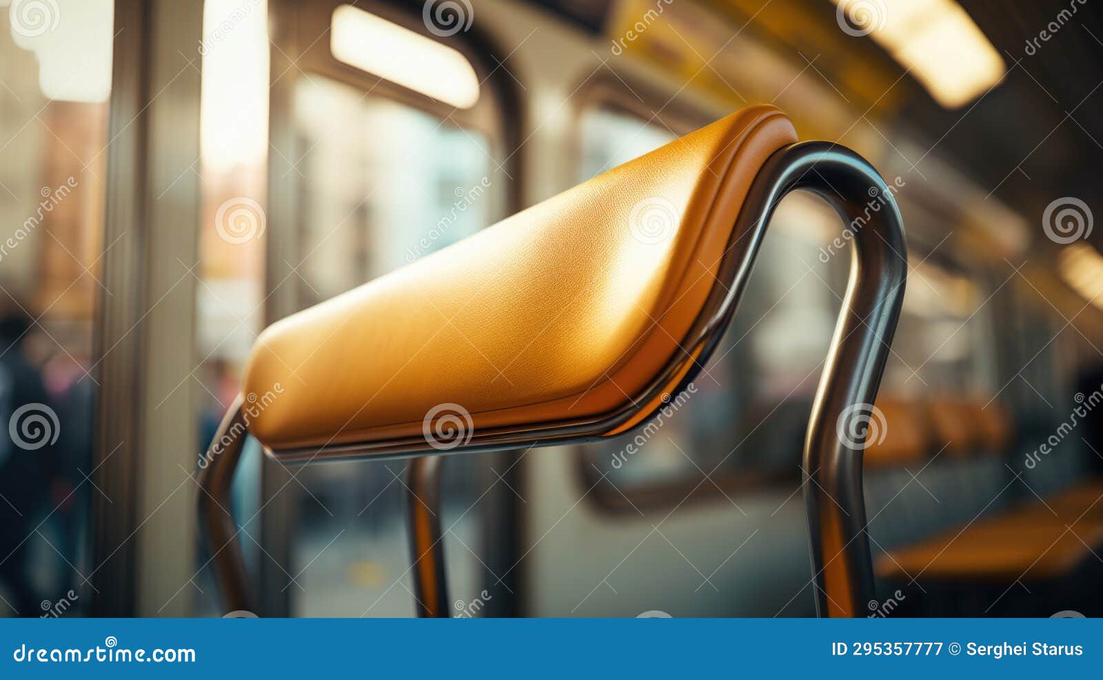A Close Up of a Chair on a Train, AI Stock Image - Image of underground ...