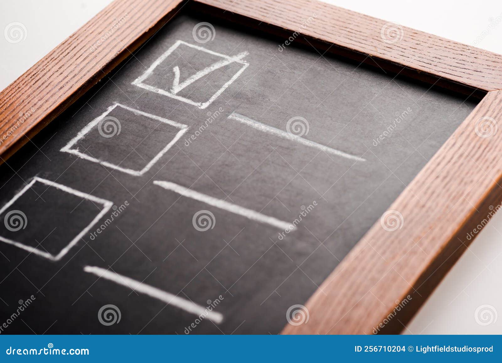 Close Up of Chalk Board with Stock Photo - Image of tick, blank: 256710204