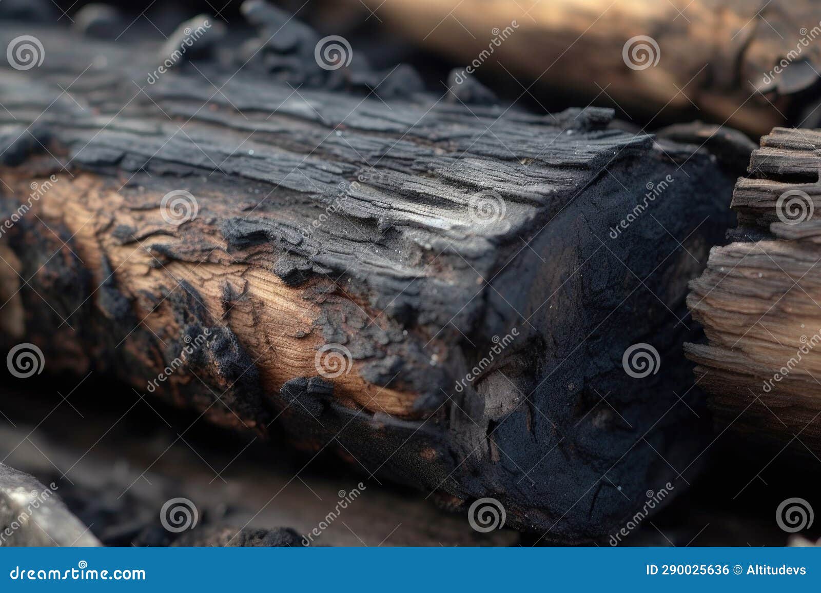 Close-up of Charred Wood and Ash Remains Stock Photo - Image of texture ...