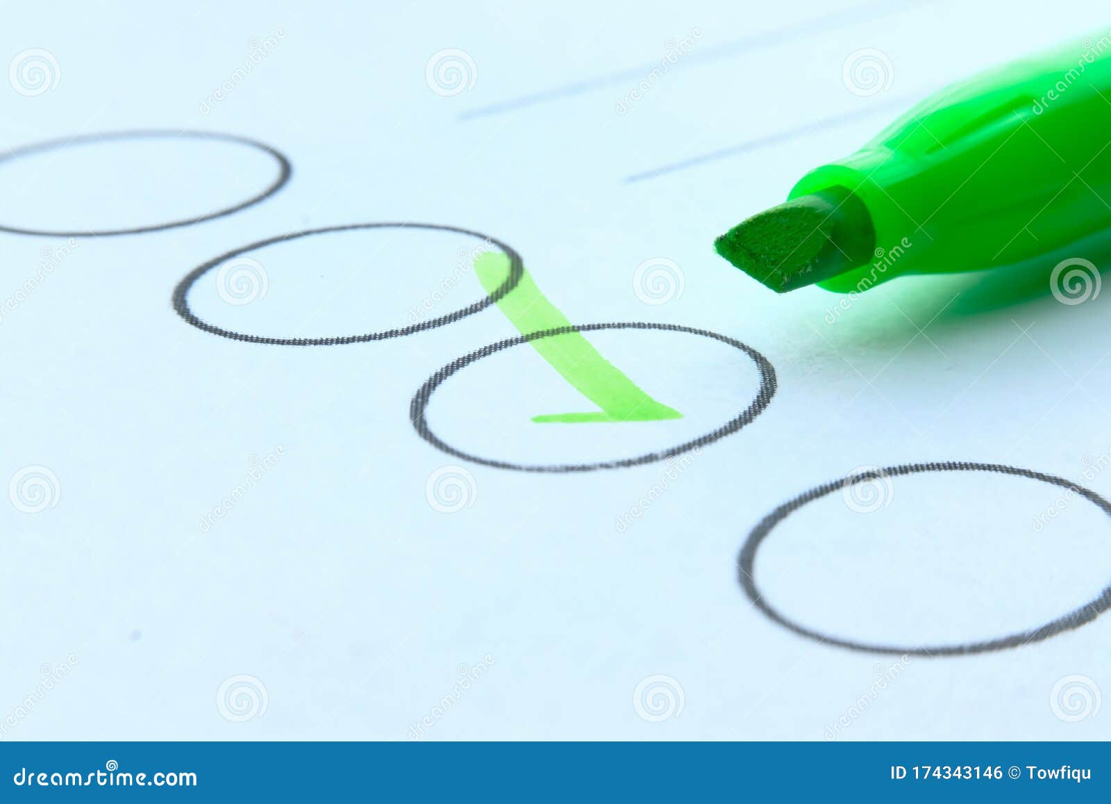Close Up of Check Mark with Green Pen on Paper Stock Photo - Image of ...