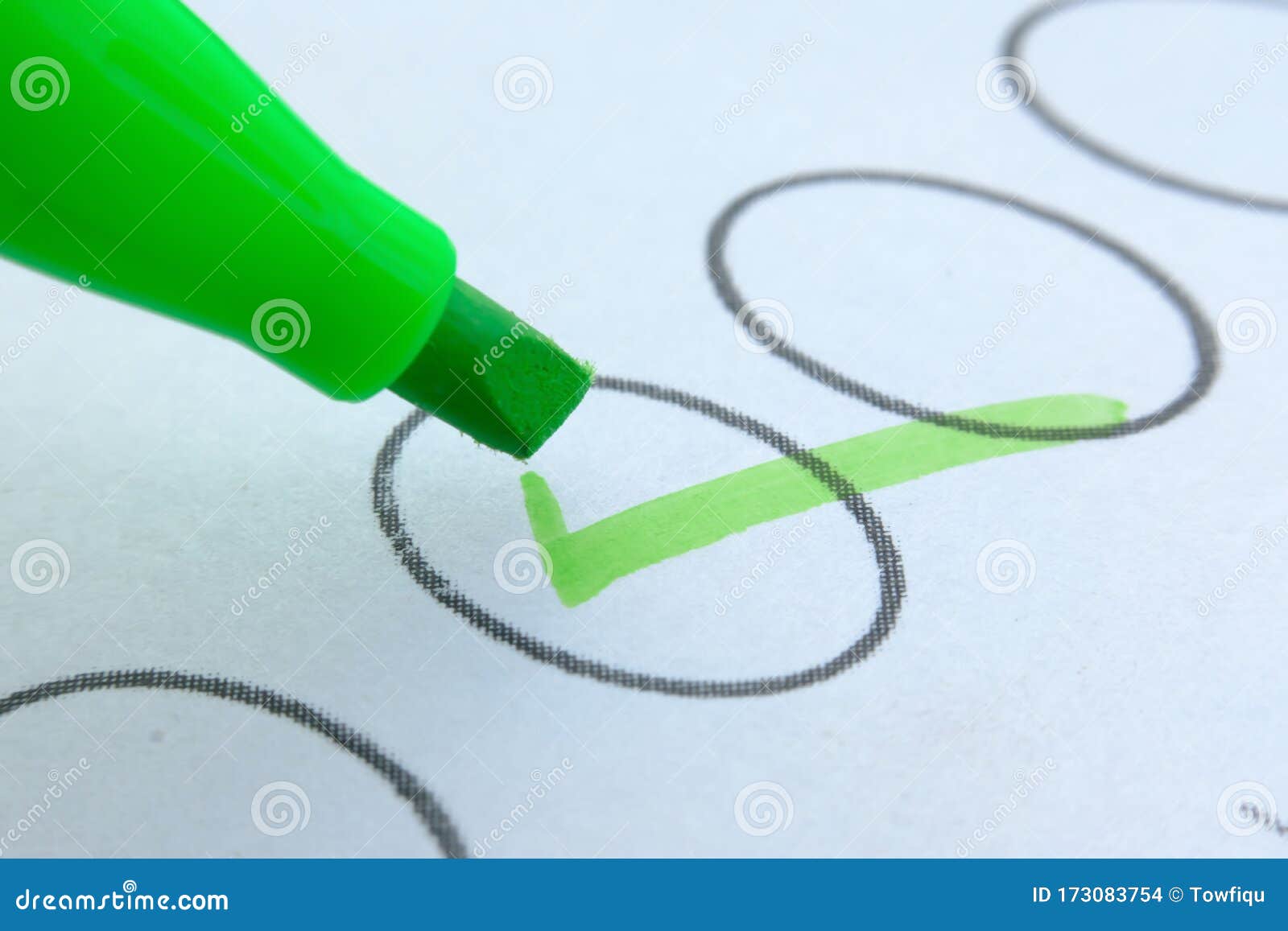 Close Up of Check Mark with Pen on Paper Stock Photo - Image of ...