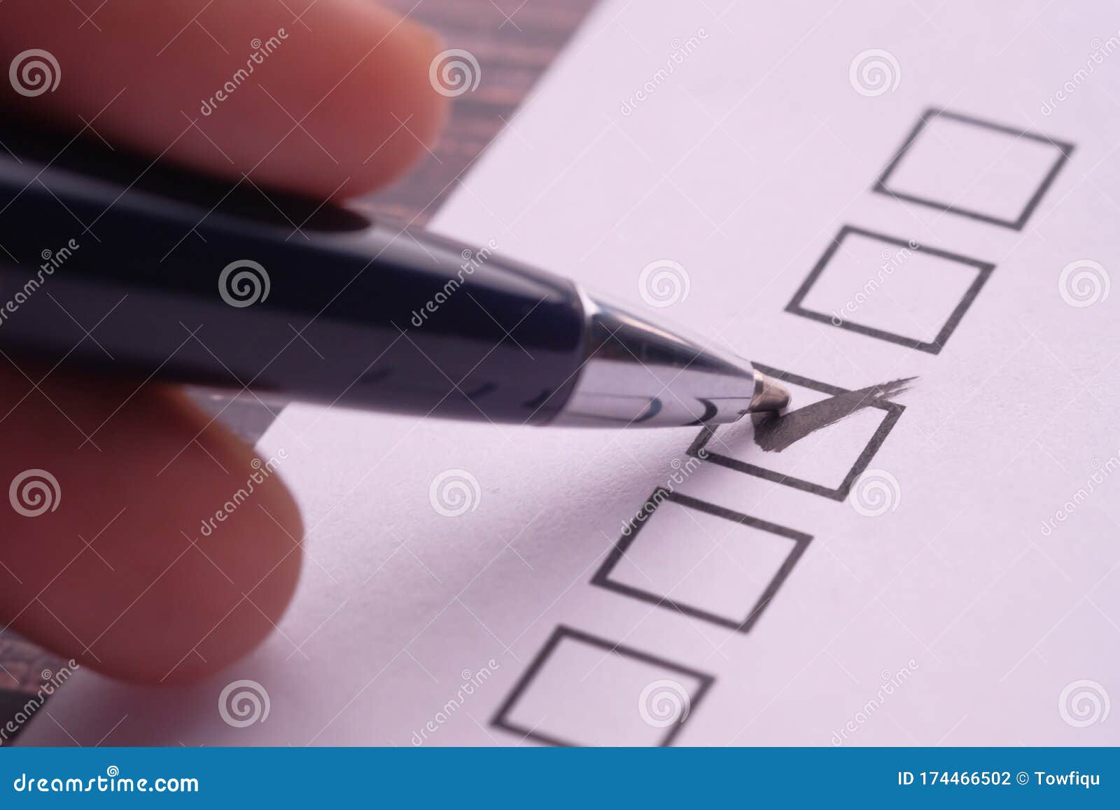 Close Up of Check Mark on White Paper Stock Photo - Image of copy, exam ...