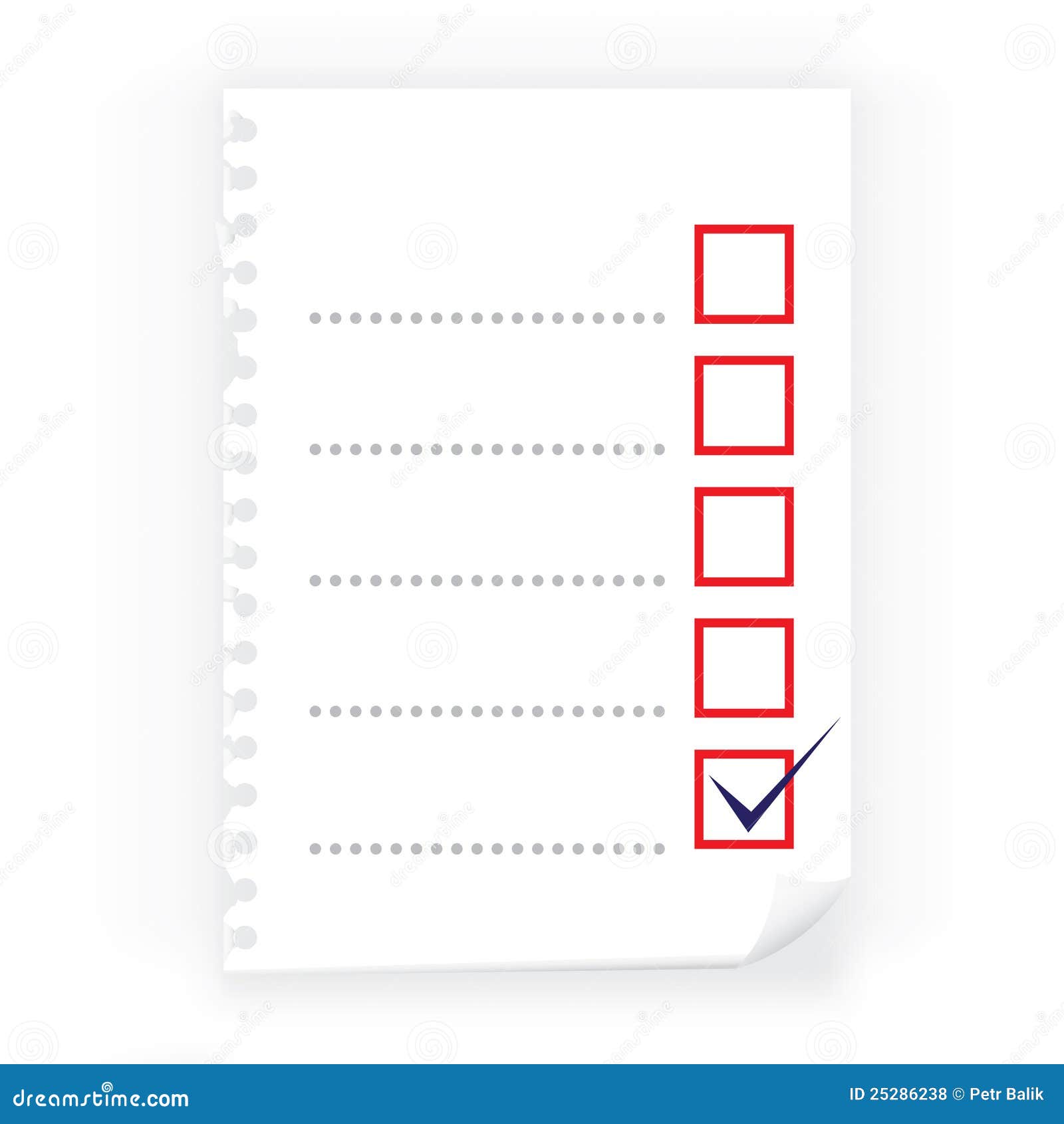 Close Up of Checkbox Notepad Stock Illustration - Illustration of white ...