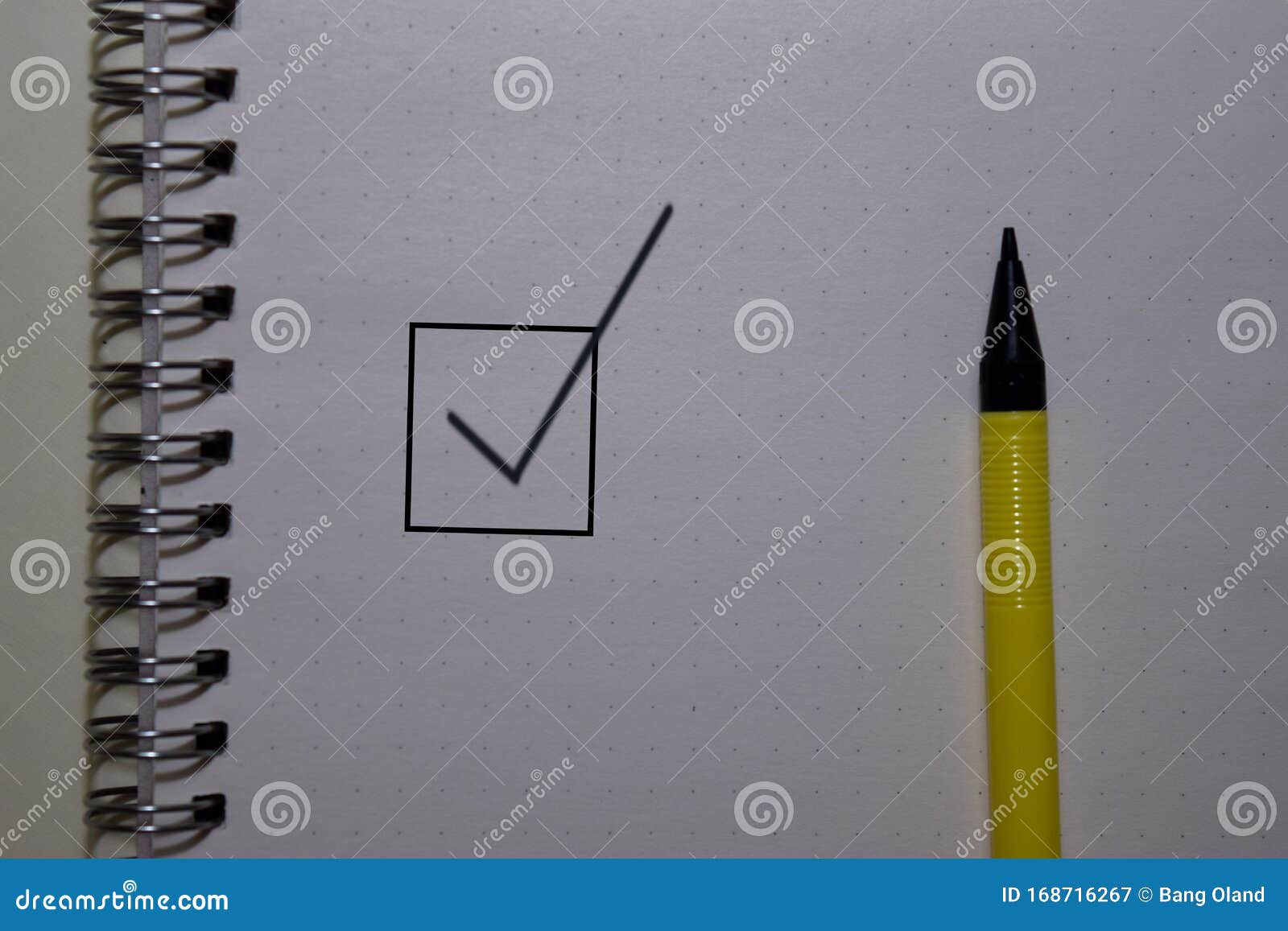 Close Up the Checkbox and a Pen on White Book Stock Image - Image of ...