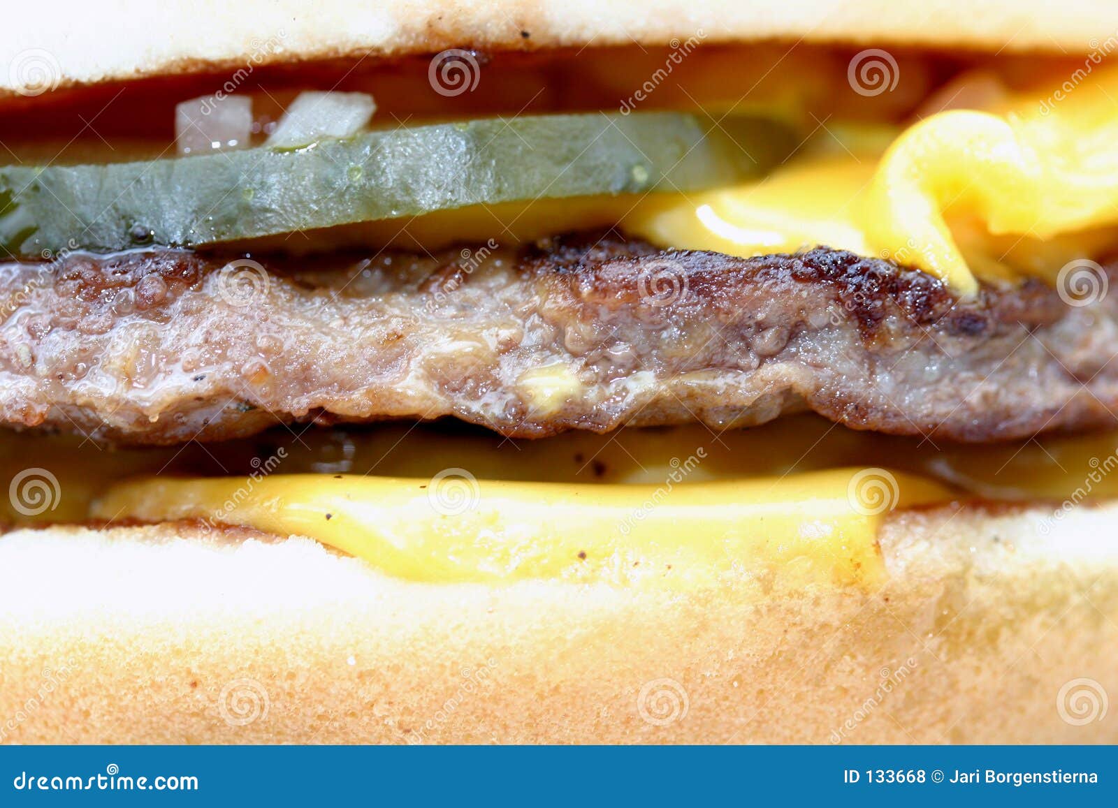 Close Up of a Cheese Burger Stock Photo - Image of food, beef: 133668